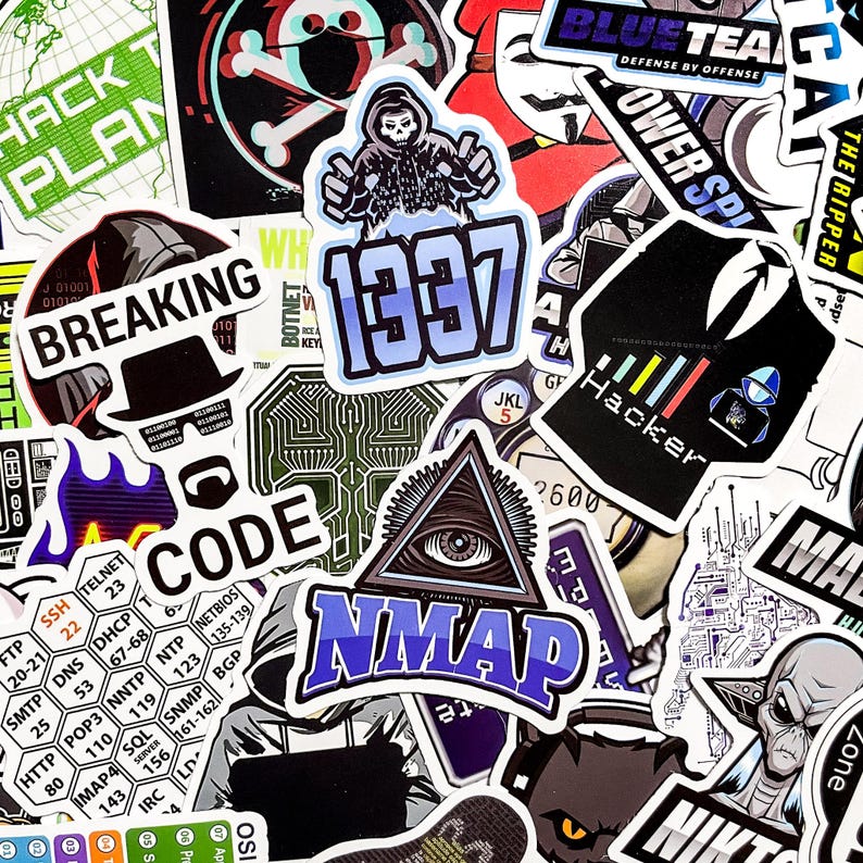 50 Random Hacker Stickers, Cybersecurity Stickers, Ethical Hacking ...