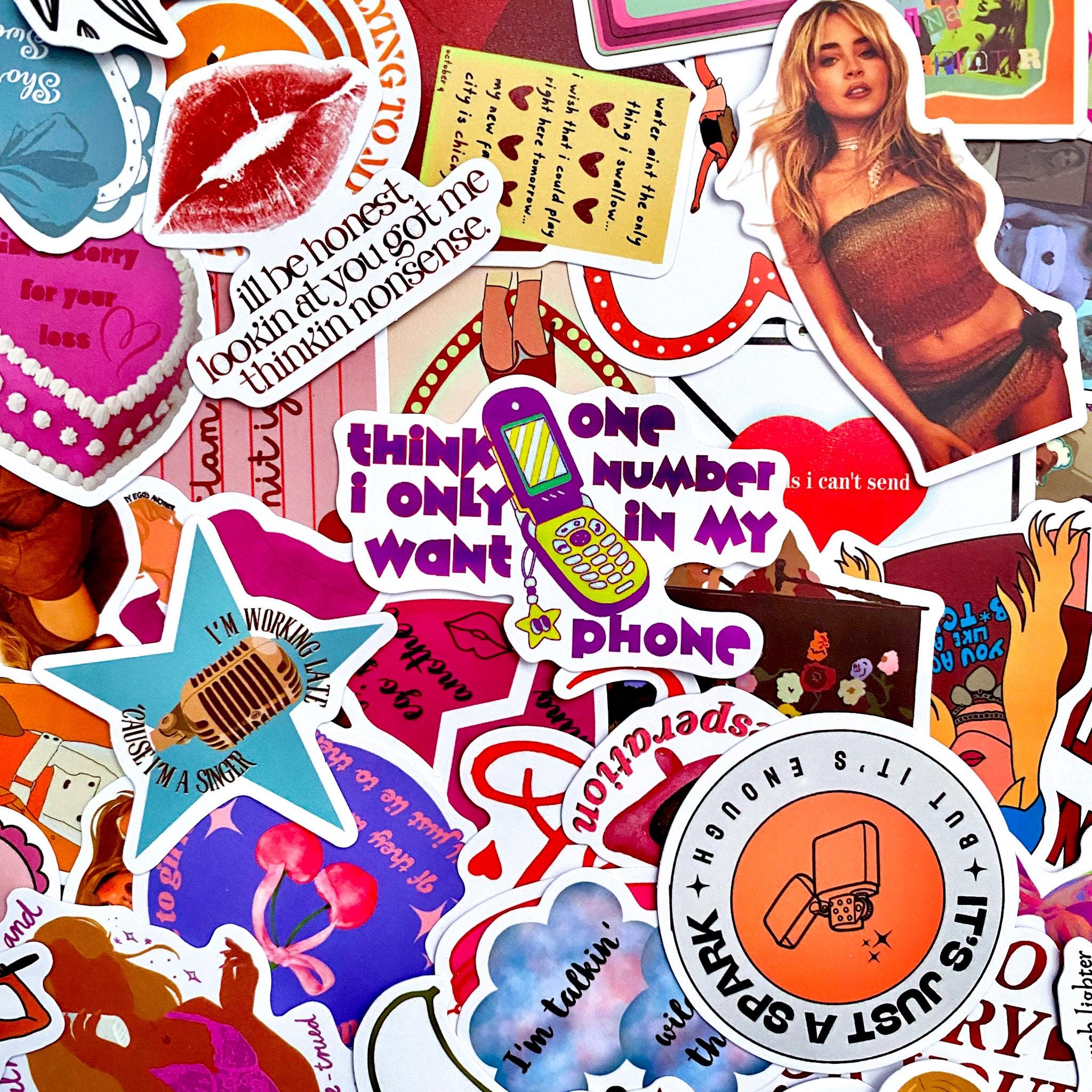 50 Random Sabrina-carpenter Stickers, Pop Star Stickers, Actor Portrait ...