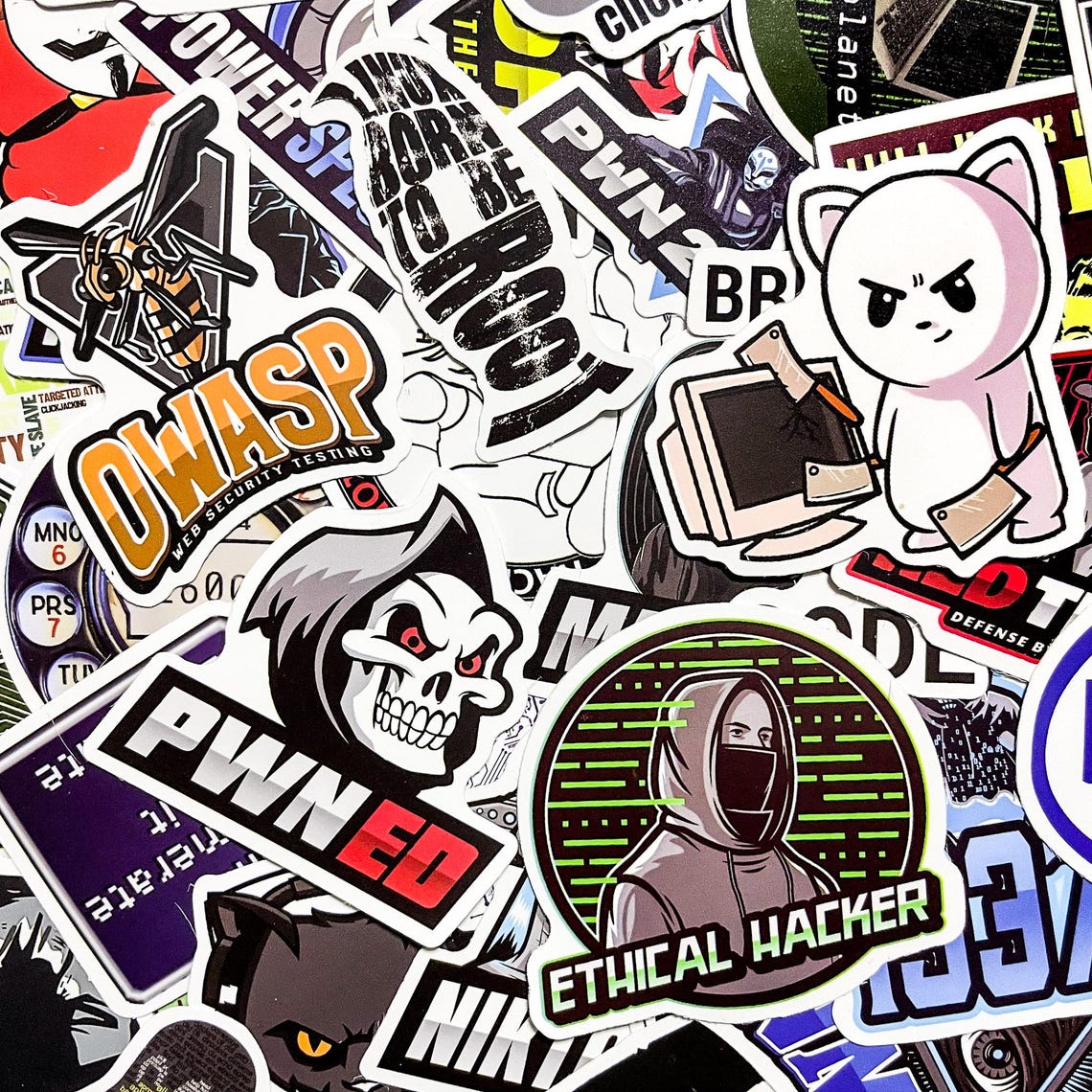 50 Random Hacker Stickers, Cybersecurity Stickers, Ethical Hacking ...