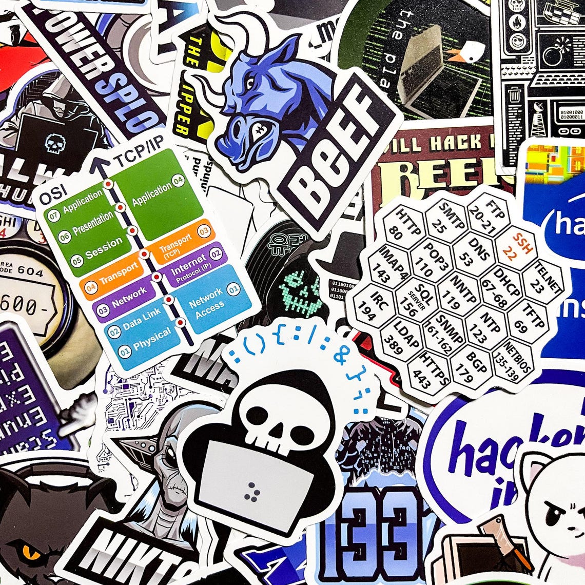 50 Random Hacker Stickers, Cybersecurity Stickers, Ethical Hacking ...