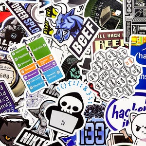 50 Random Hacker Stickers, Cybersecurity Stickers, Ethical Hacking ...