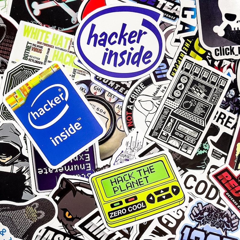 50 Random Hacker Stickers, Cybersecurity Stickers, Ethical Hacking ...