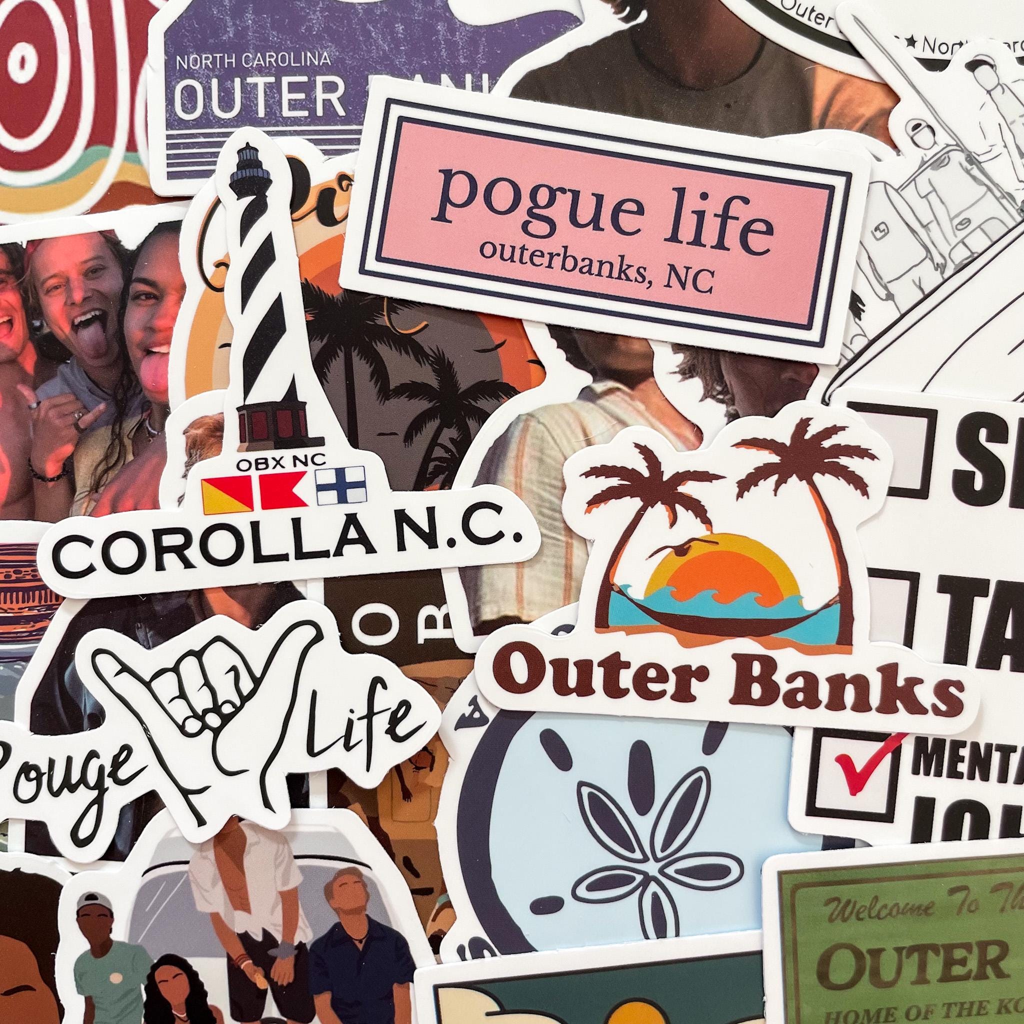 50 Random Outer-banks Stickers, OBX Beach Stickers, Pogue Life ...