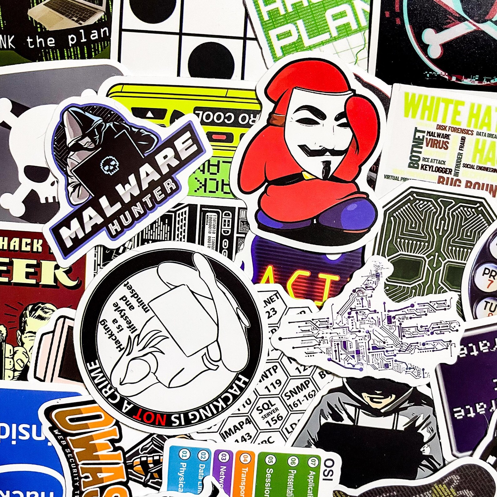 50 Random Hacker Stickers, Cybersecurity Stickers, Ethical Hacking ...