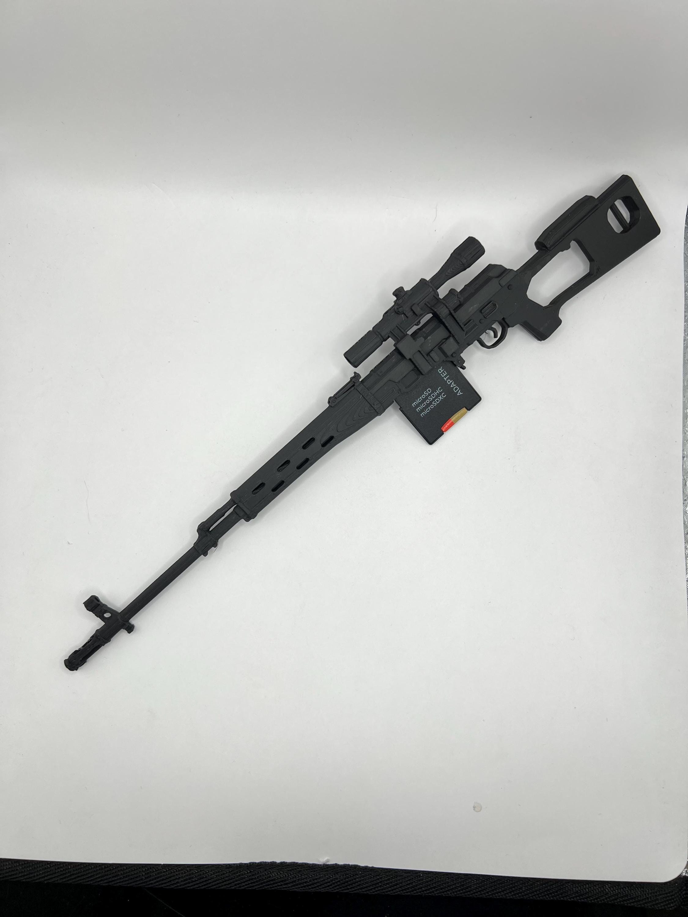 1/6 Scale Mini Dragunov SVD Sniper Rifle SD Card Holder – Functional ...