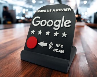 Review Us Google NFC Stand | 5-star Review Collector | QR Code Display ...