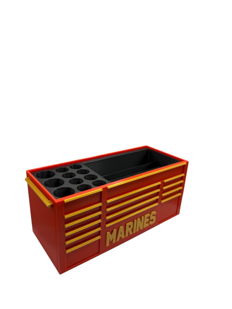 Navy Desk Organizer | Toolbox Style Pen Holder - Etsy