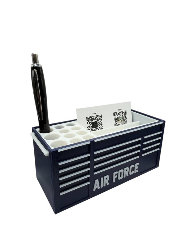 Navy Desk Organizer | Toolbox Style Pen Holder - Etsy
