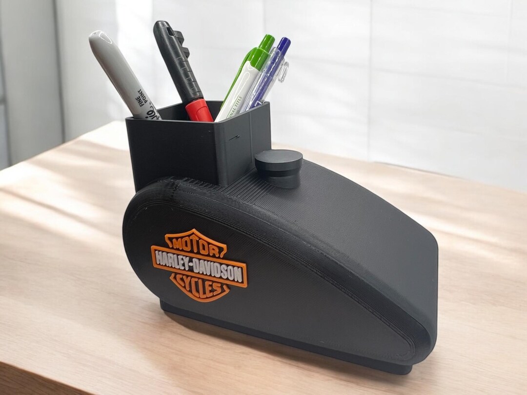 Harley-davidson Motorcycle Gas Tank Pen Holder | Desk Organizer | Biker ...