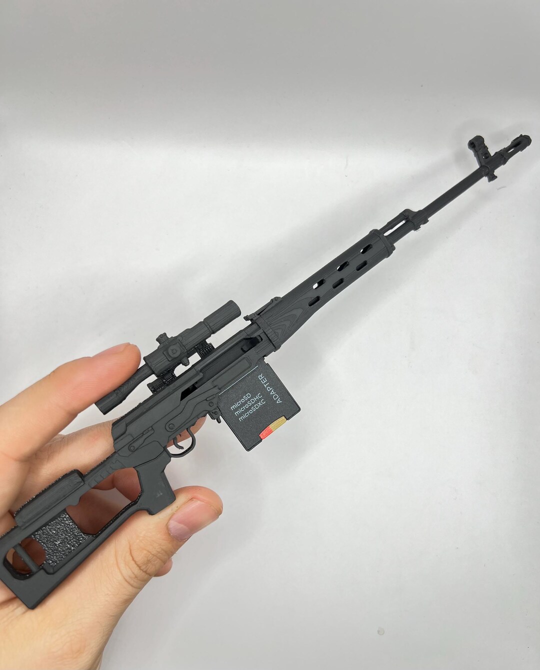 1/6 Scale Mini Dragunov SVD Sniper Rifle SD Card Holder – Functional ...