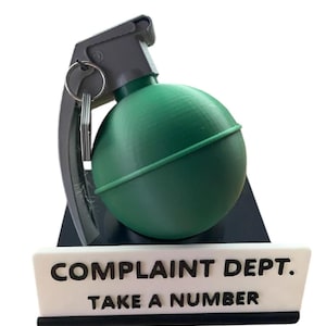 Complaint Department Grenade Desk Sign – 3D Printed Gag Gift - Etsy