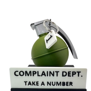 Complaint Department Grenade Desk Sign – 3D Printed Gag Gift - Etsy