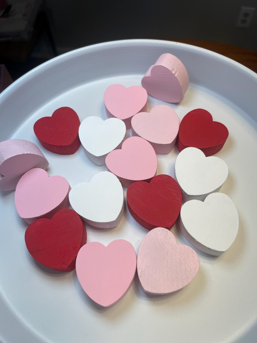 Mini Hearts, Mini Chunky Wood Hearts, Valentine’s Day, Valentine’s Day ...