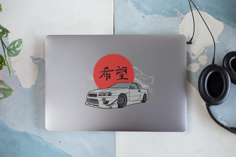 Nissan Skyline Gtr Sticker, Car Bumper Sticker, Vinyl Race Car Sticker ...