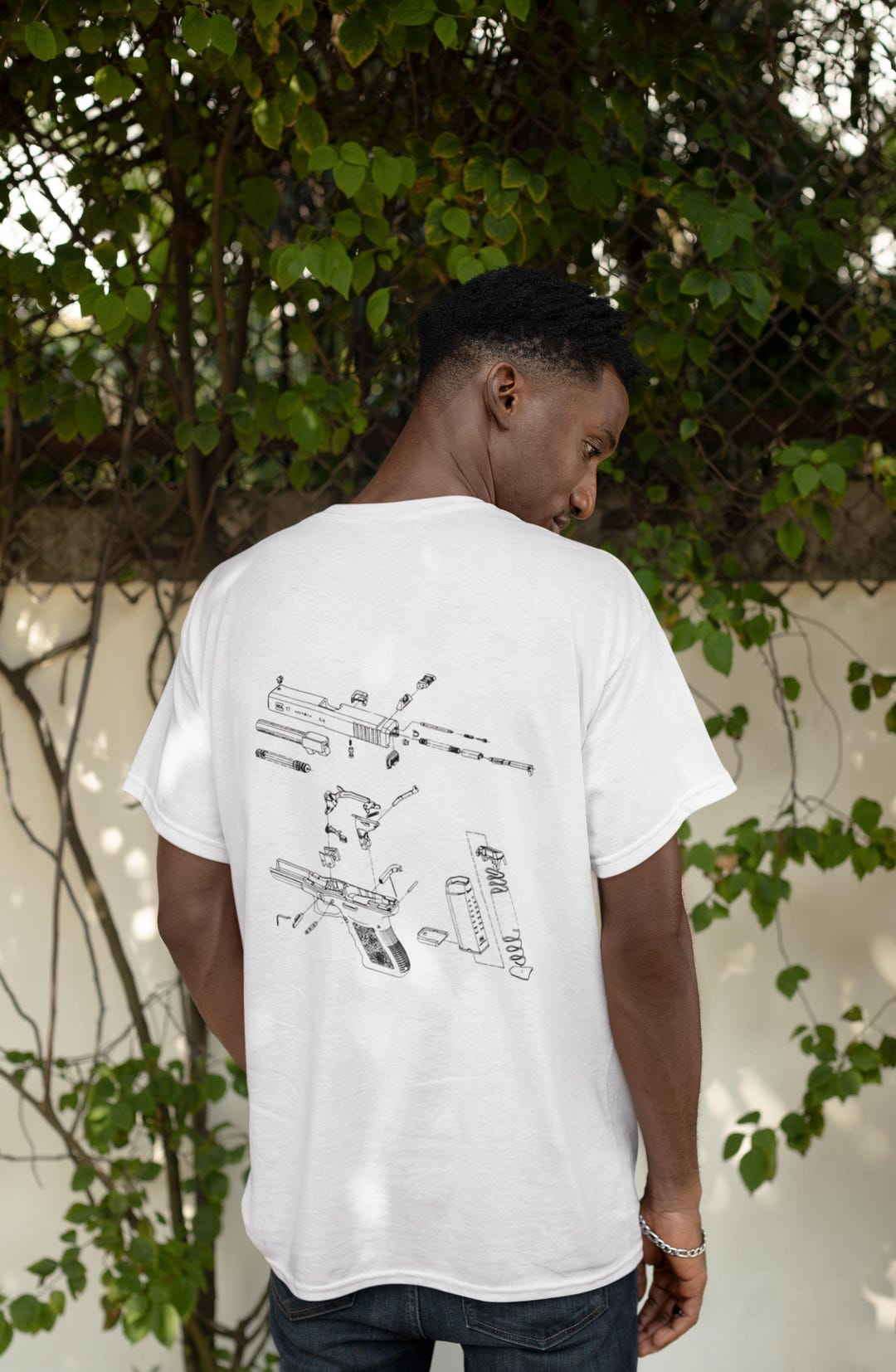 Pistol Shirt, 9mm Glock Pistol Schematic T-shirt, Urban Style Graphic ...