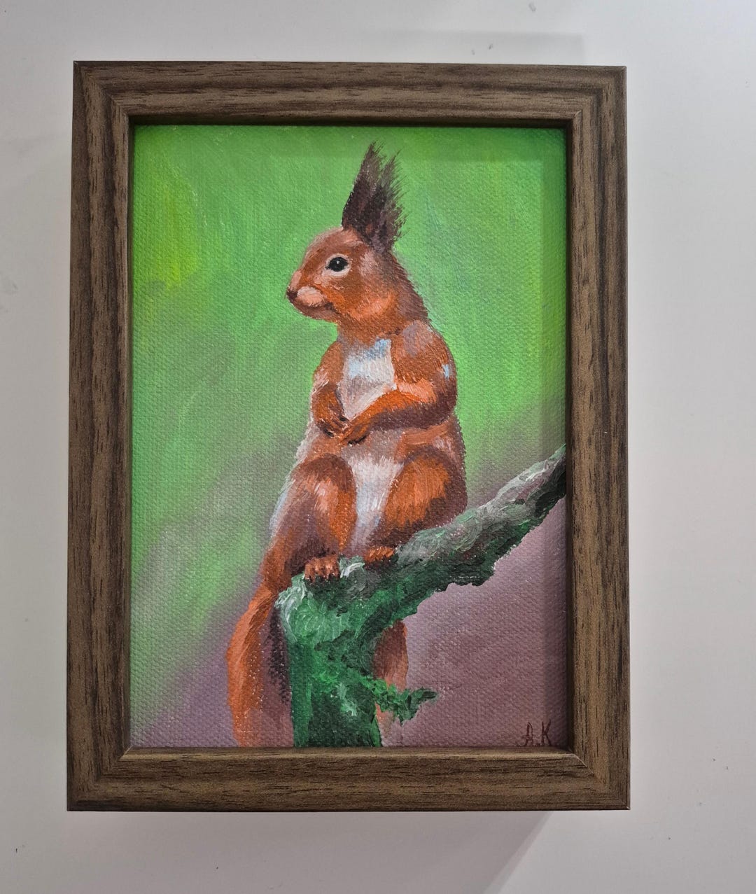 Red Squirrel Original Oil Painting | Small Canvas - Etsy