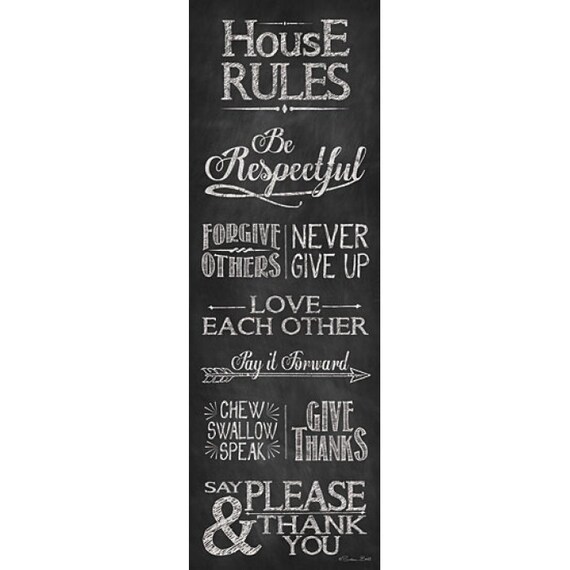 Chalkboard Sign House Rules at Jessie Simmon blog