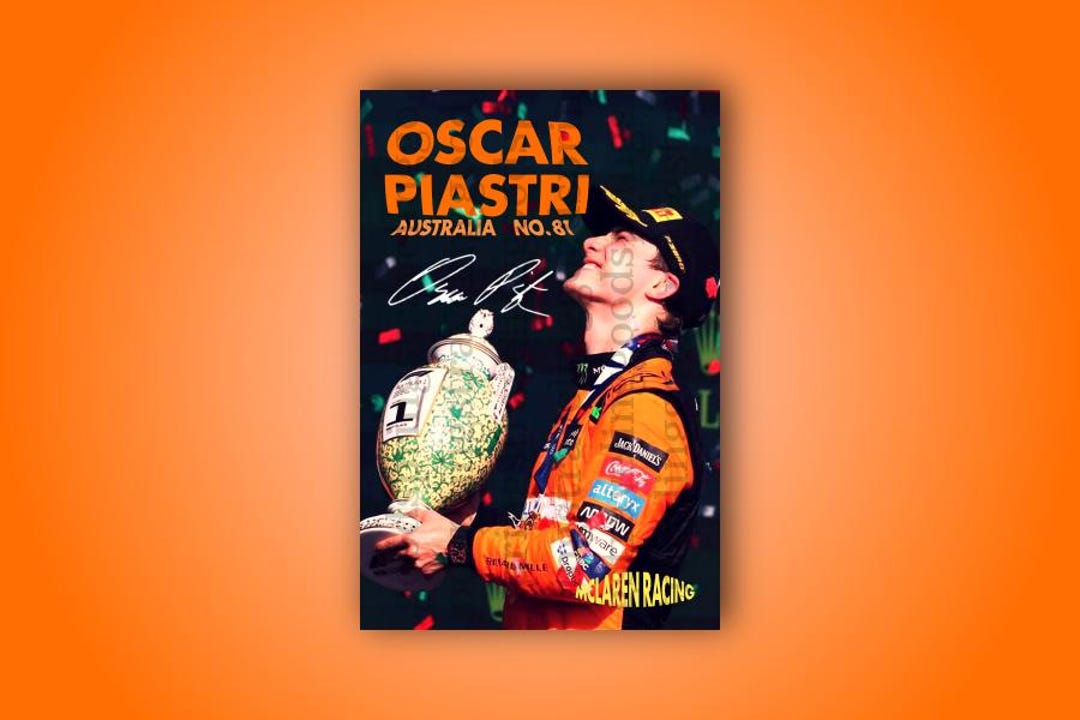 Oscar Piastri F1 Sticker | Signature Photo Card Design (2x3 In) - Etsy