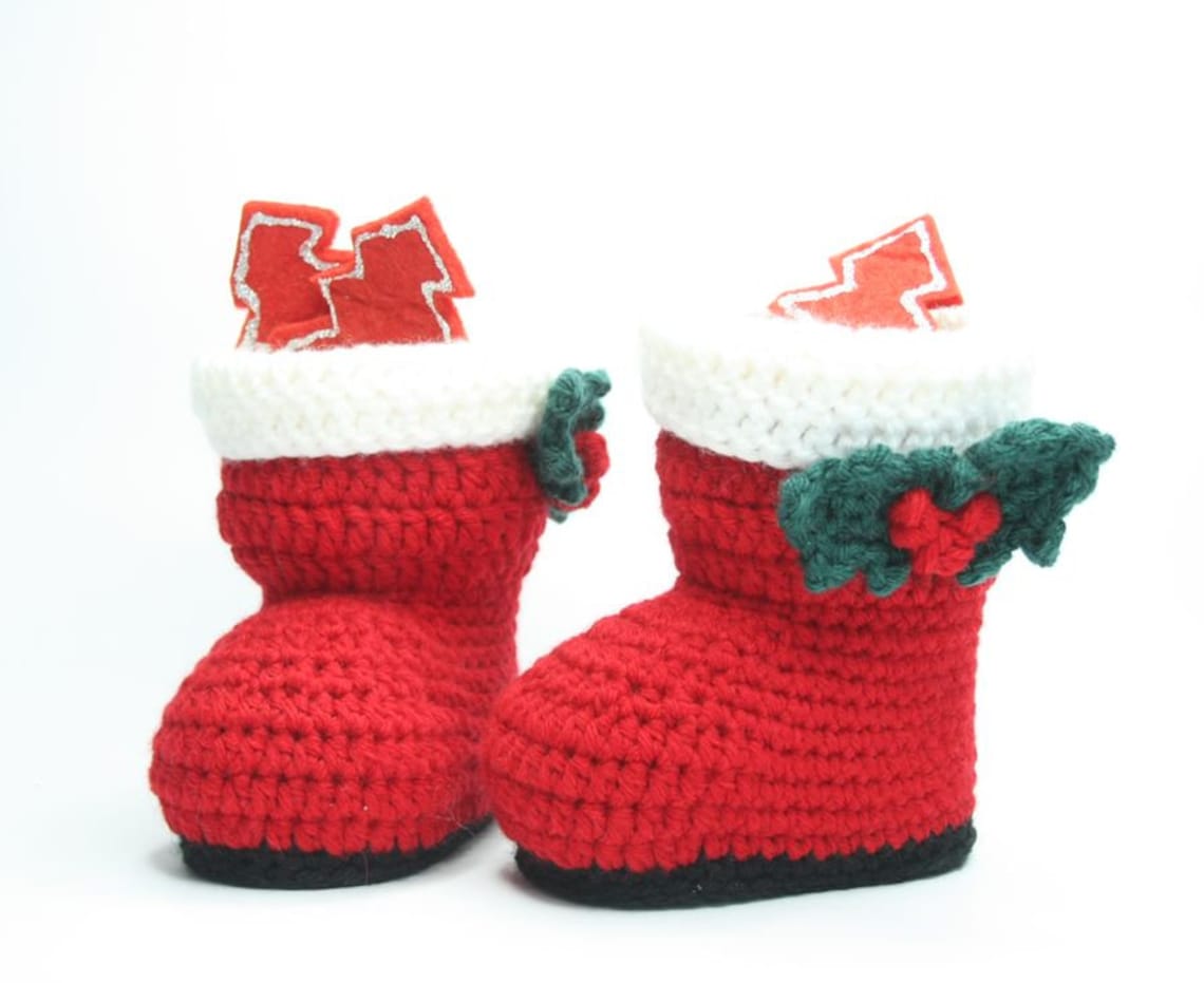 Crochet Christmas Santa Boots Pattern / Christmas Gift / Holly - Etsy