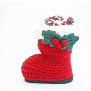 Crochet Christmas Santa Boots Pattern / Christmas Gift / Holly Berry ...