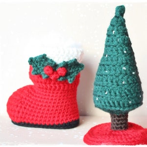 Crochet Christmas Santa Boots Pattern / Christmas Gift / Holly Berry ...