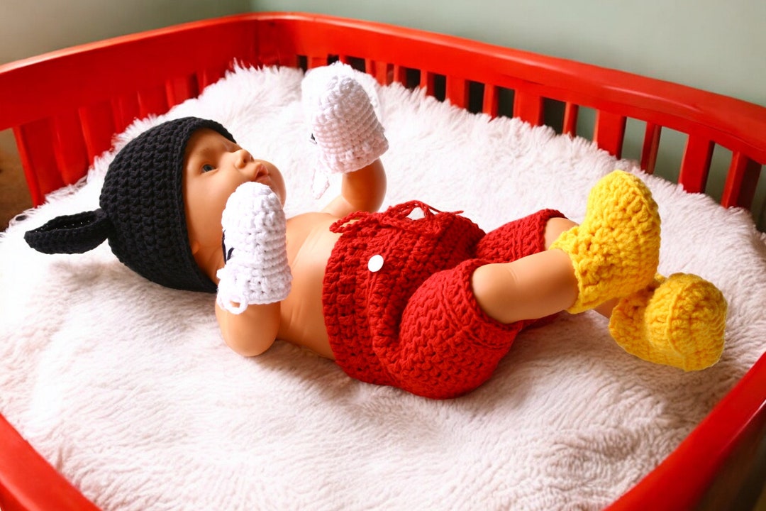 Crochet Mickey Mouse Costume Pattern / Crochet Baby Costume Pattern ...