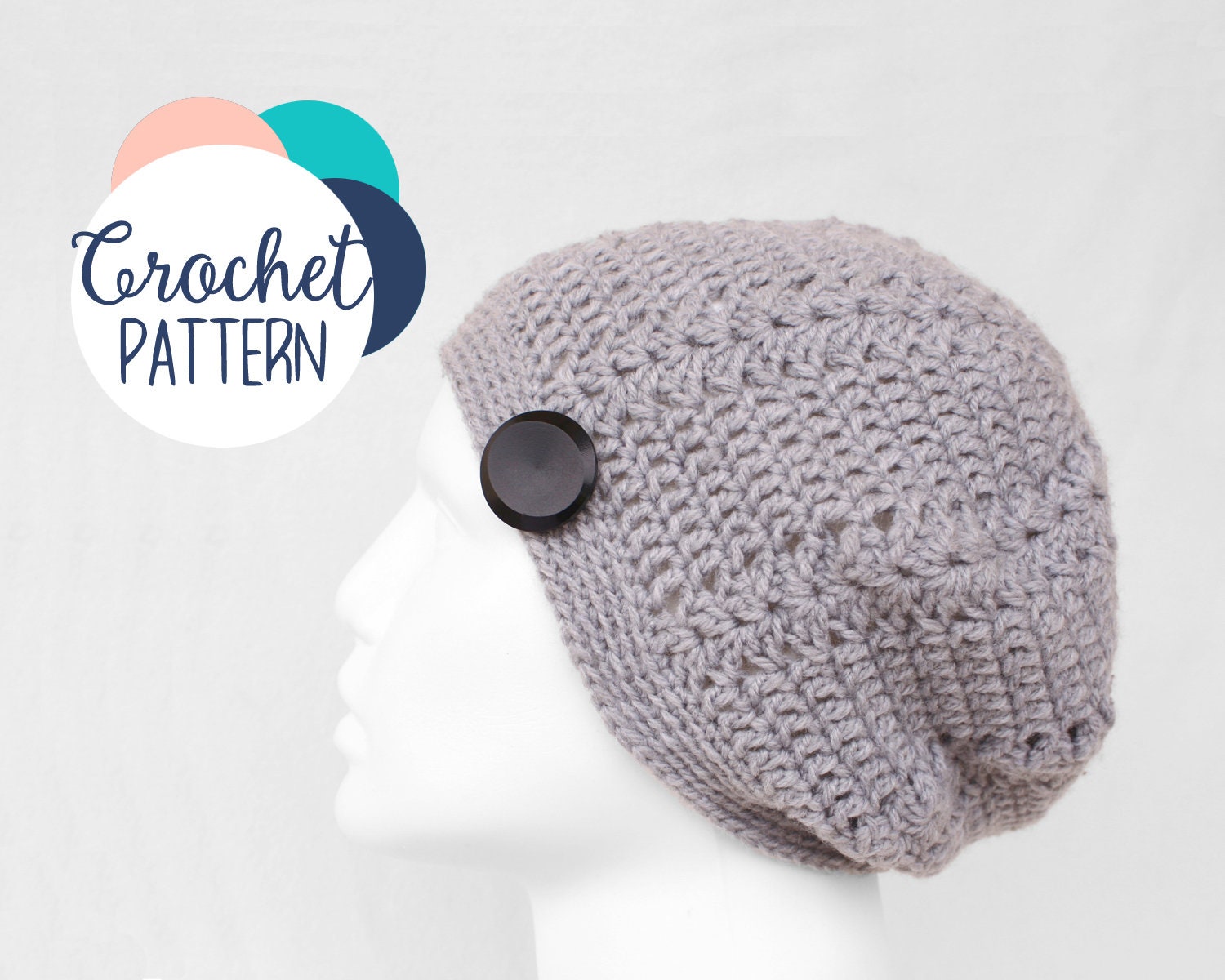 Crochet Lace French Beret Pattern Lace Beanie Pattern Etsy