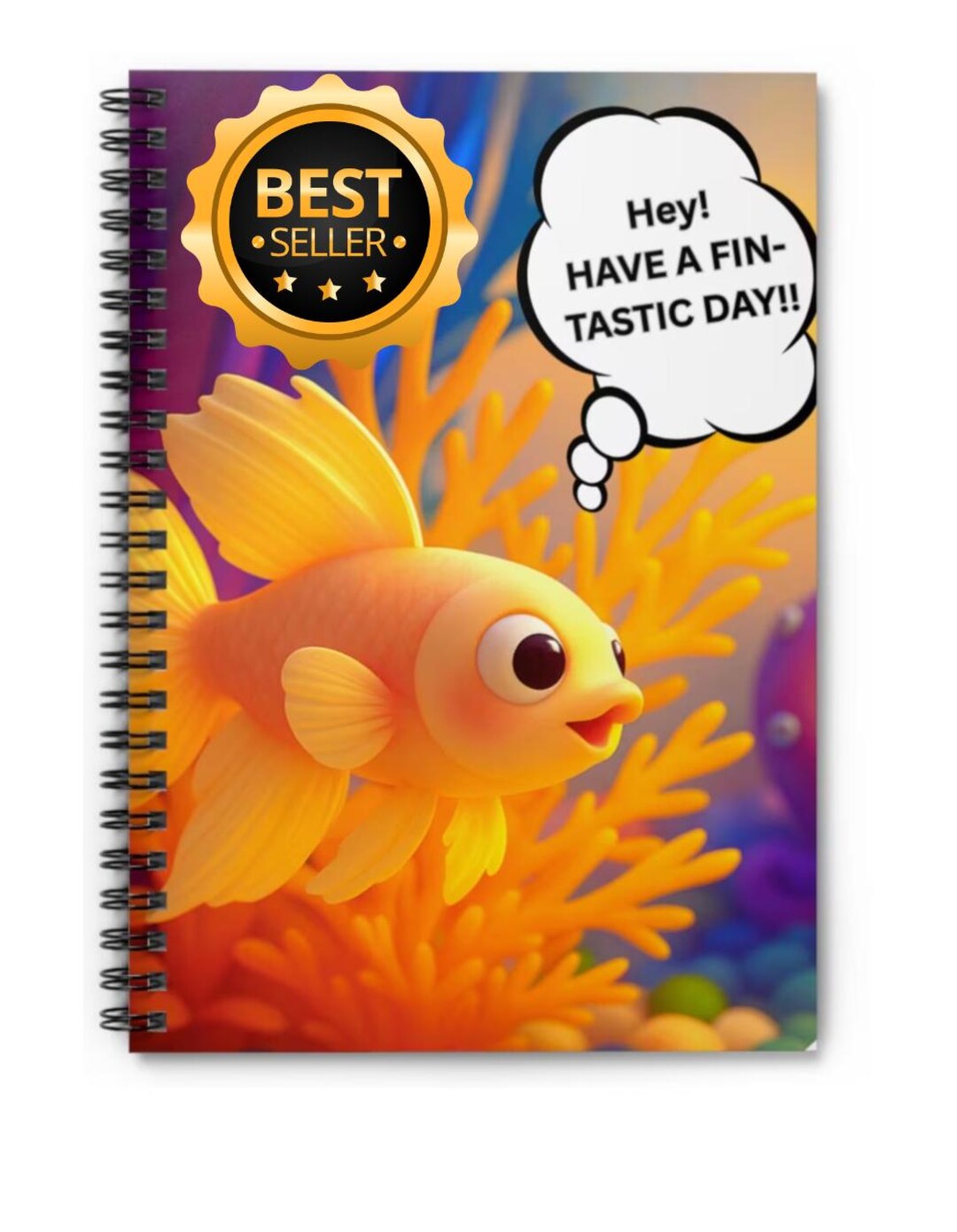 Colorful Fish Spiral Notebook - Have a Fin-tastic Day! | Cute ...
