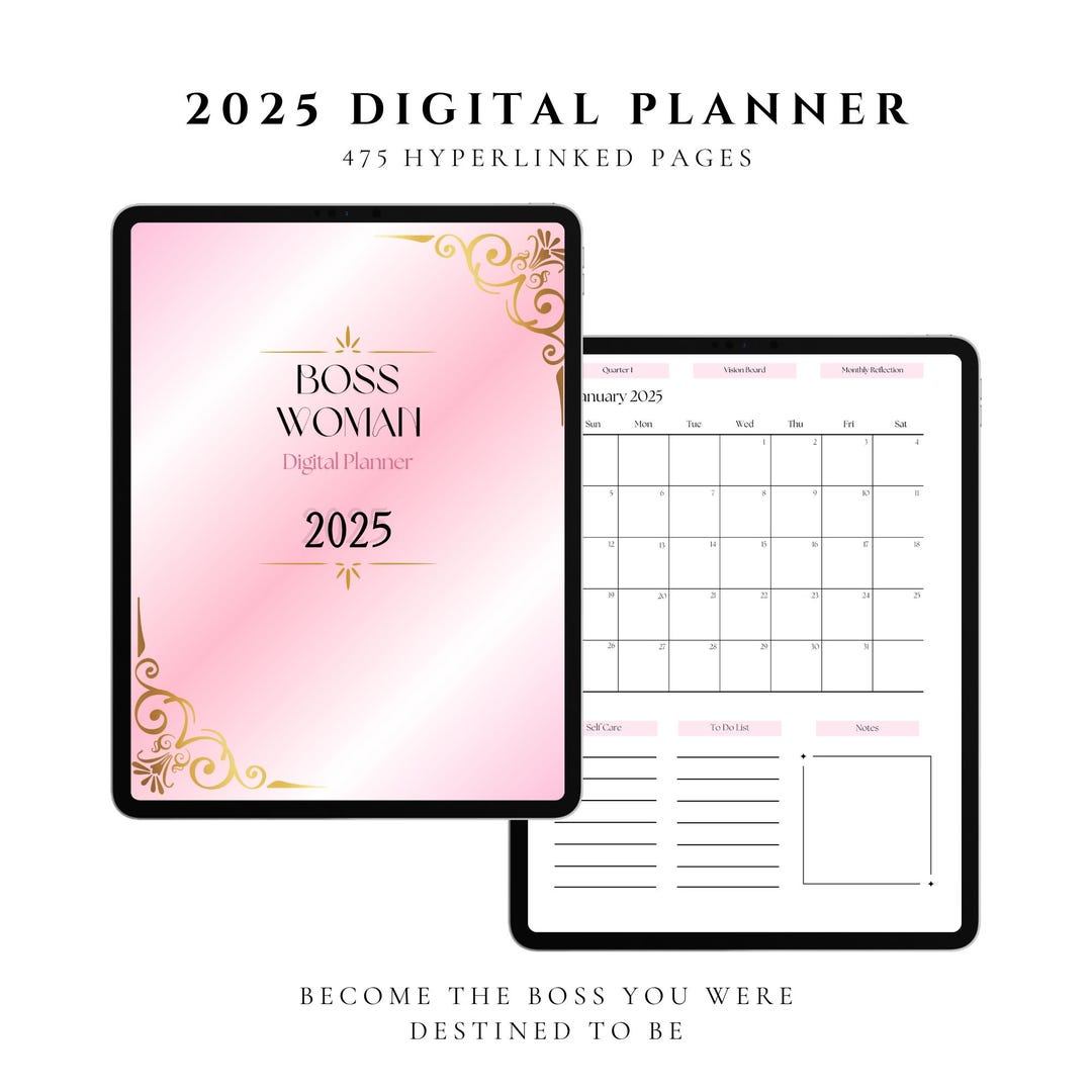 2025 Digital Planner | Minimalist | Goodnotes | Boss Woman | Aesthetic ...
