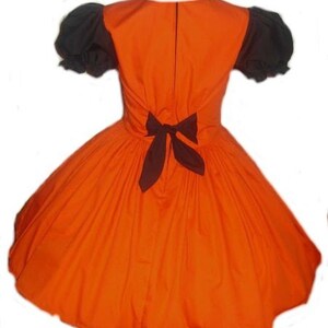 Witch Halloween Costume Orange Dress Black Cat Applique Womens Adults ...