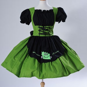 Cute Frankenstein Frankie Womens Halloween Costume Black Lime Green ...