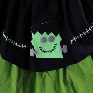 Cute Frankenstein Frankie Womens Halloween Costume Black Lime Green ...