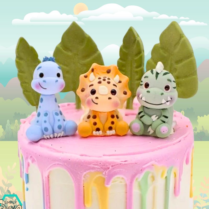Dinosaur Cake Topper Sets - Etsy