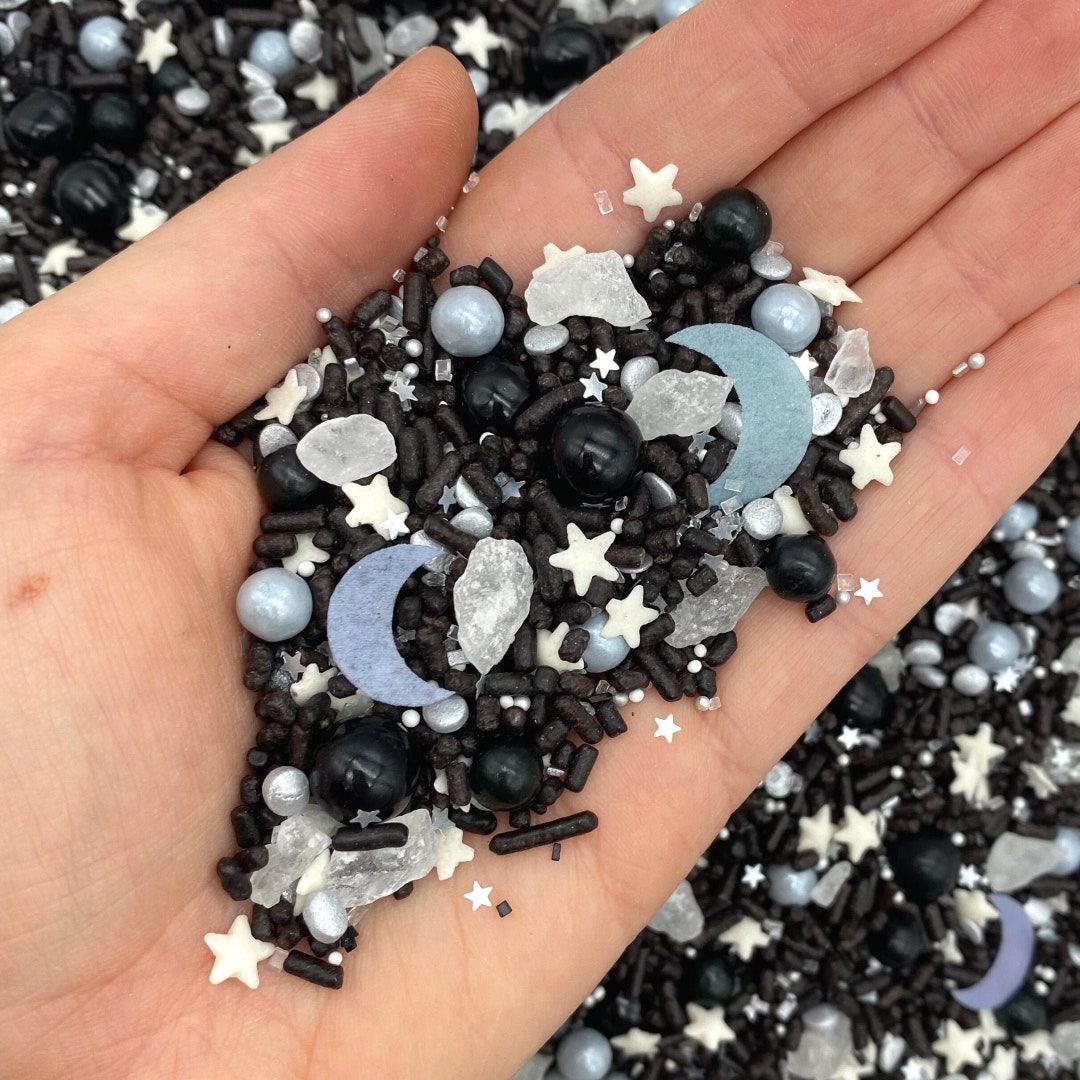 Moon Child Sprinkle Mix: Gothic Black Crescent Moon Dessert Decor - Etsy