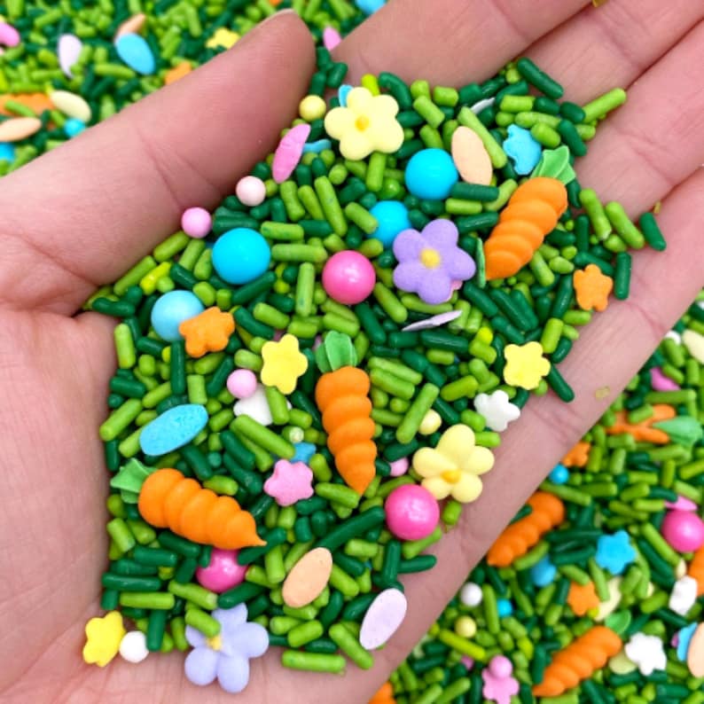 Hoppy Easter Sprinkle Mix: Edible Carrots & Flowers - Etsy