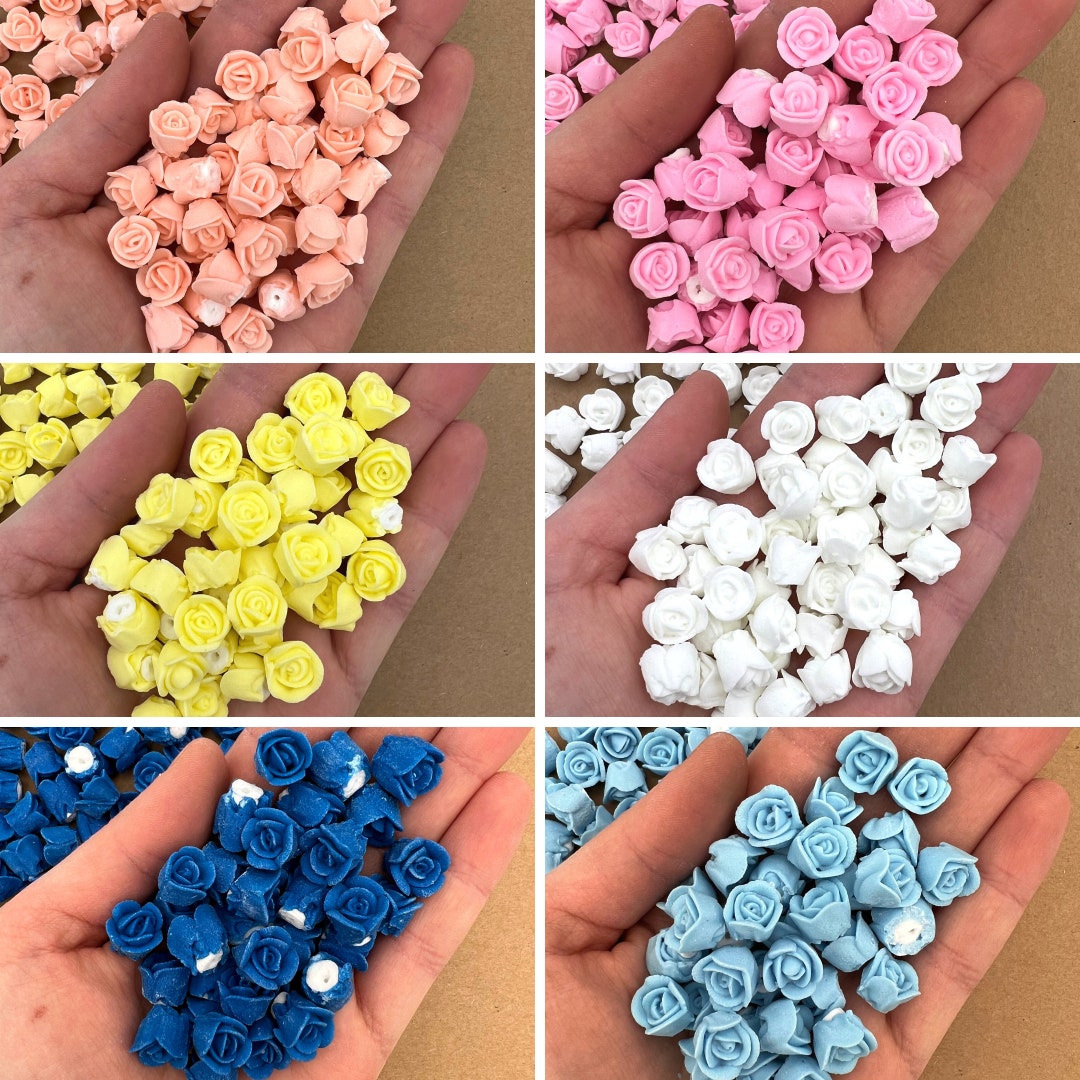 50 MINI Icing Roses - Royal Icing Flowers - Mini Icing Flowers - Pink ...
