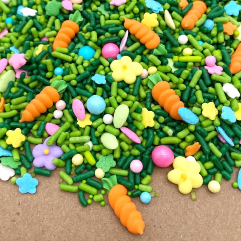 Hoppy Easter Sprinkle Mix: Edible Carrots & Flowers - Etsy