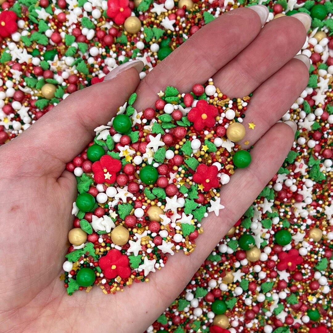 Sparkling Mistletoe Sprinkle Mix - Christmas Sprinkles - Edible ...
