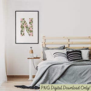 Pink Green Floral Alphabet PNG A-Z | Hand-drawn Flower Letters ...