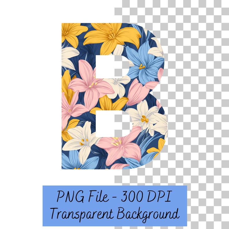 Floral Alphabet A-Z PNG | Vintage Lily Letters | Pastel Pink Yellow ...
