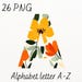 Floral Alphabet PNG A-Z | Orange & Yellow Flowers | Retro Style Digital ...
