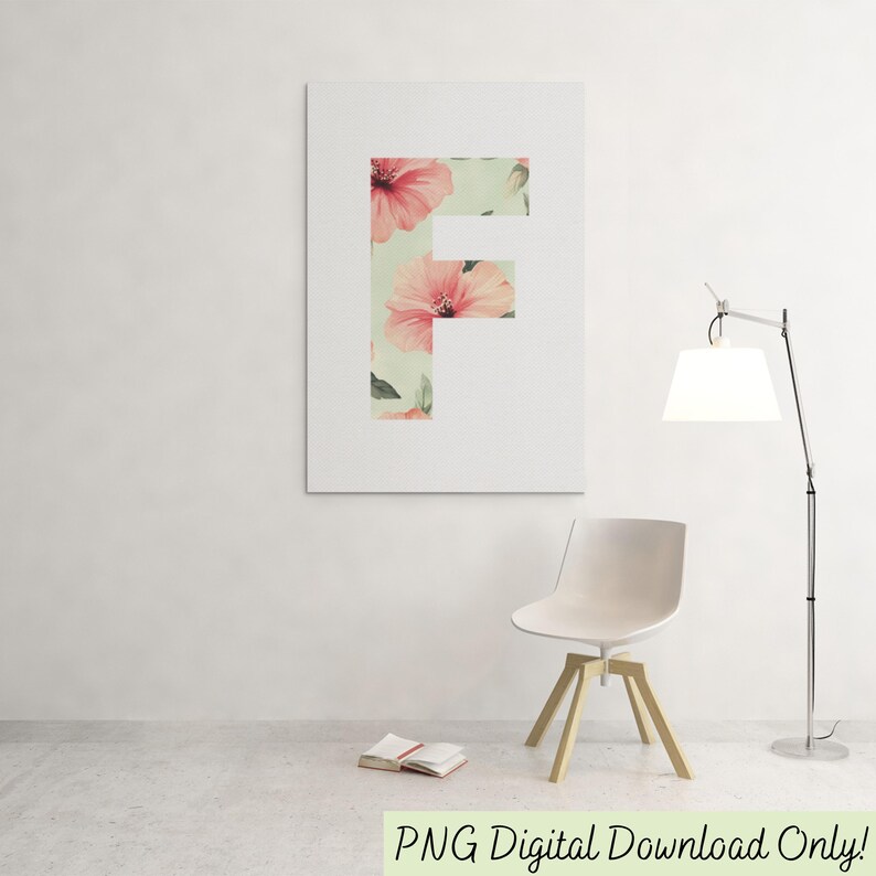 Watercolor Hibiscus Floral Alphabet PNG | Tropical Flower Letters A-Z ...