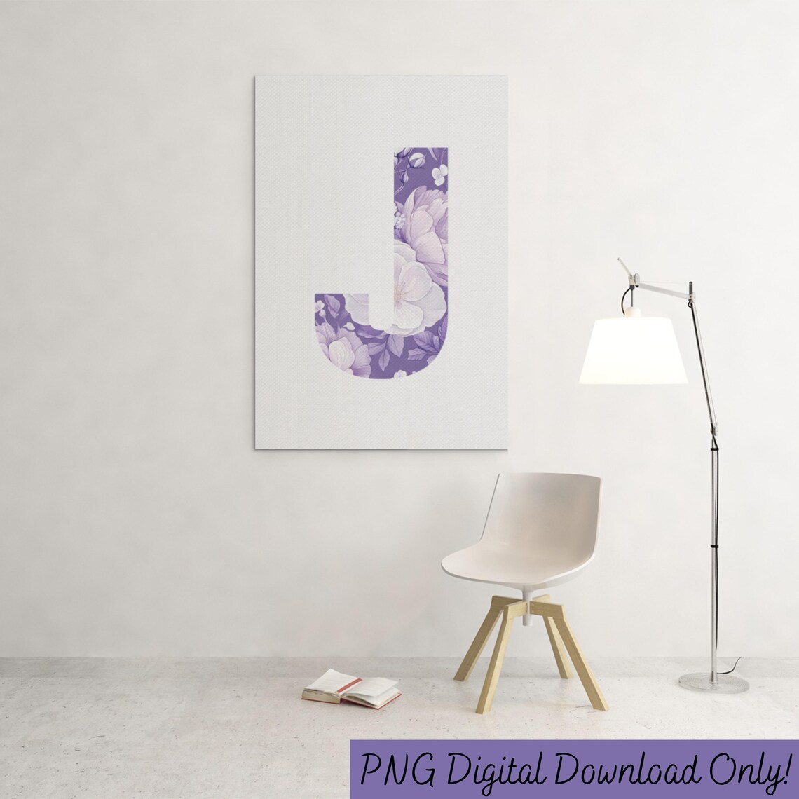 Watercolor Floral Alphabet PNG: Lavender Lilac Letters (digital ...