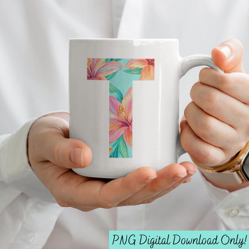 Lily Floral Alphabet PNG A-Z, Watercolor Flower Letters, Digital ...