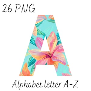 Lily Floral Alphabet PNG A-Z, Watercolor Flower Letters, Digital ...