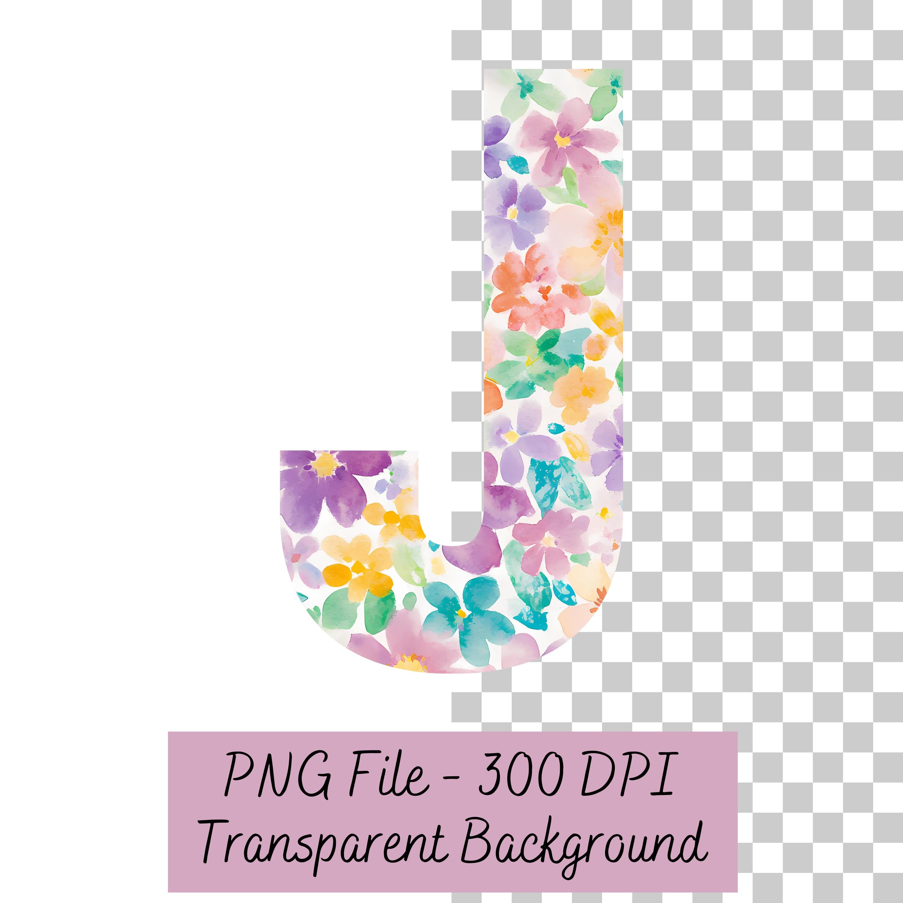 Watercolor Floral Alphabet A-Z PNG | Digital Download Letters ...