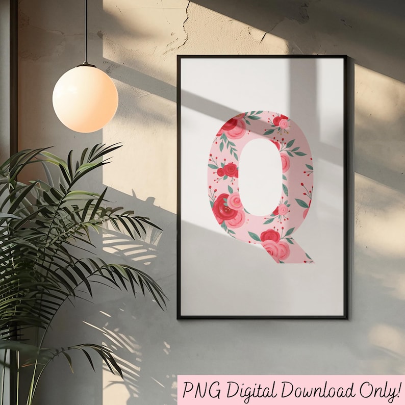 Valentine Alphabet A–Z PNG | Floral Love Letters | Romantic Pink Flower ...
