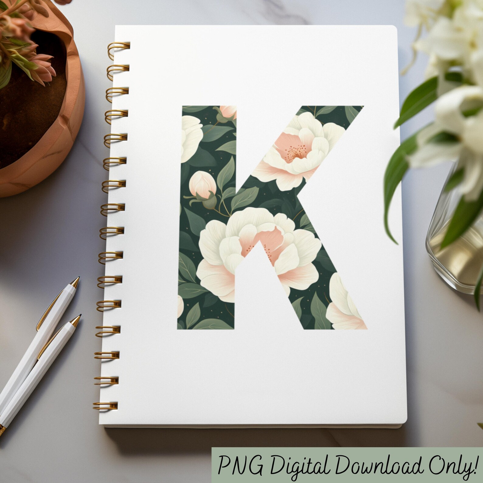 Floral Alphabet PNG Set L 26 Cottagecore Letters A-Z Clipart L ...