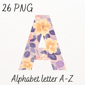 Pastel Floral Alphabet A-Z PNG | Vintage Pastel Letters With Lilac ...