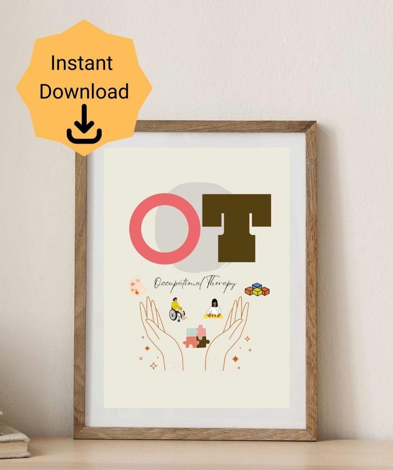 Occupational Therapist Poster, Printable Wall Art, OT Clinic Decor ...